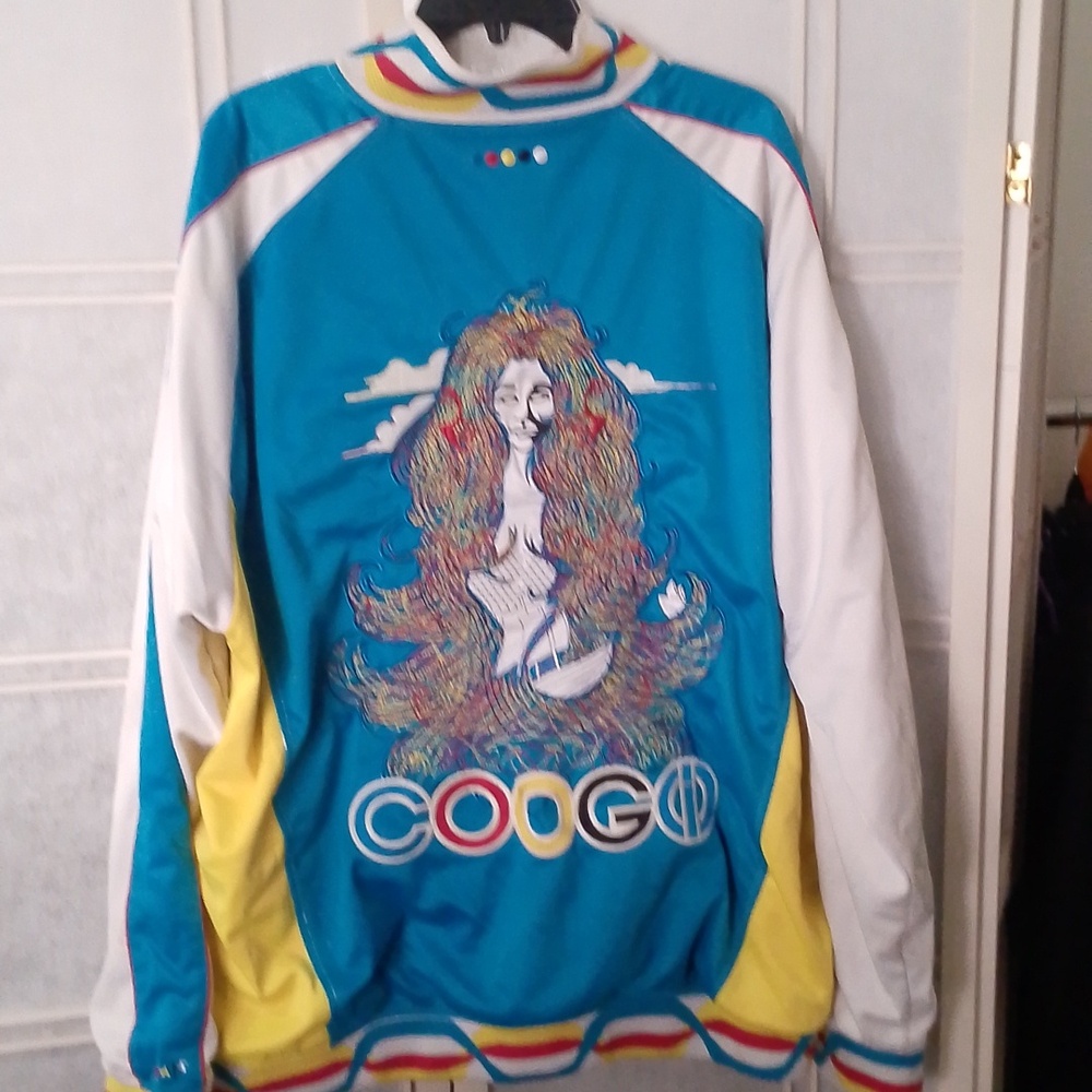 Rare Coogi Track Jacket Teal And Yellow - Gem
